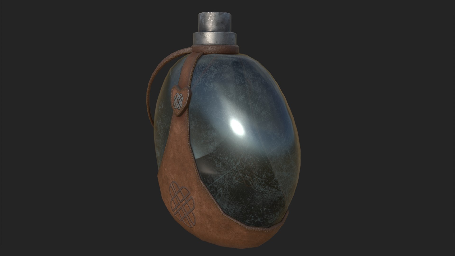3D Flask Bottle In Leather Case PBR Low-poly 3D Model - TurboSquid 1921125