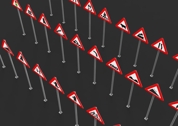 3D Triangle Sign 39 Piece model - TurboSquid 1738457