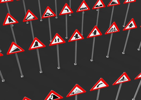 3D Triangle Sign 39 Piece model - TurboSquid 1738457