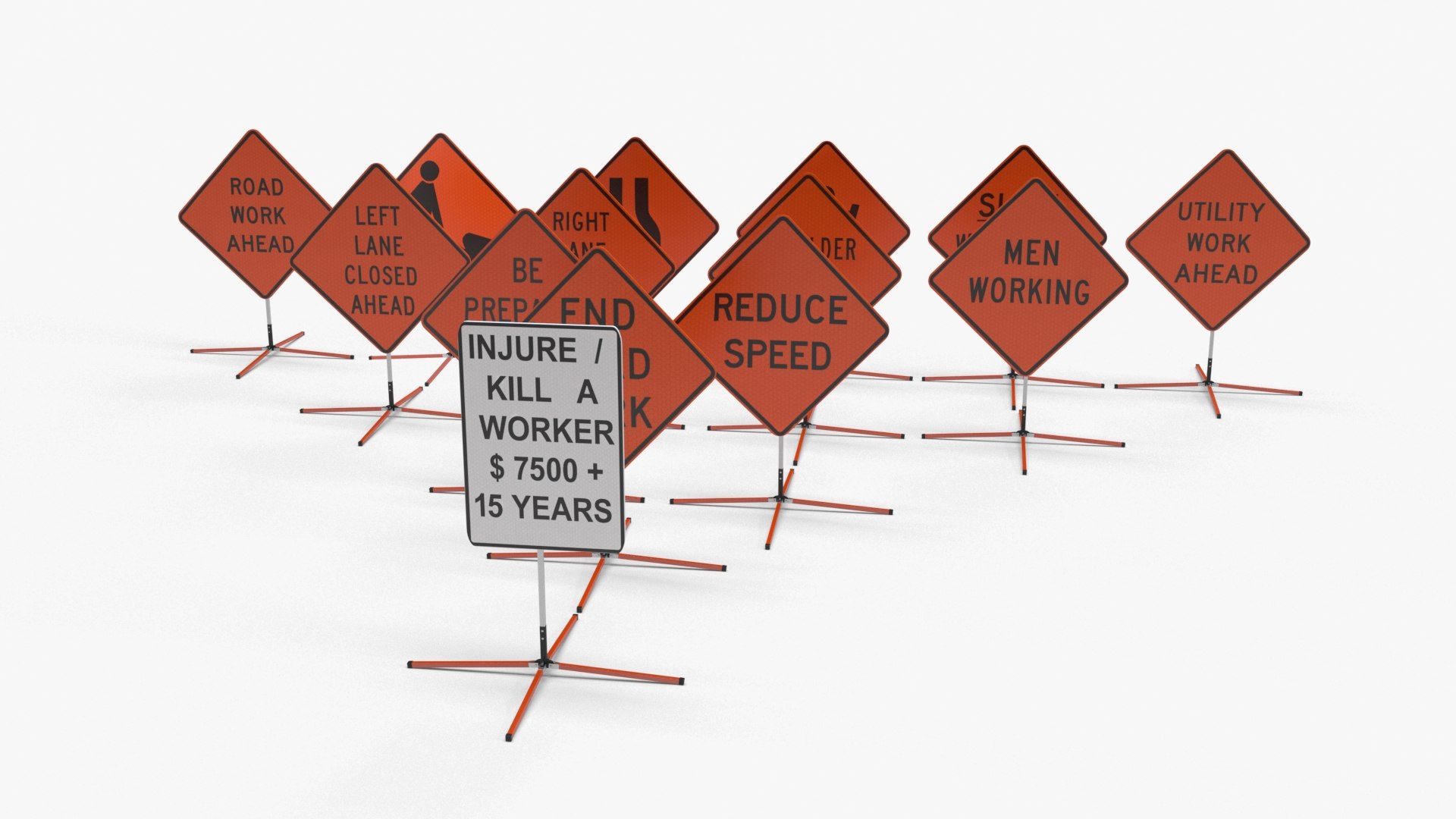 3D Road Construction Signs - TurboSquid 1579518