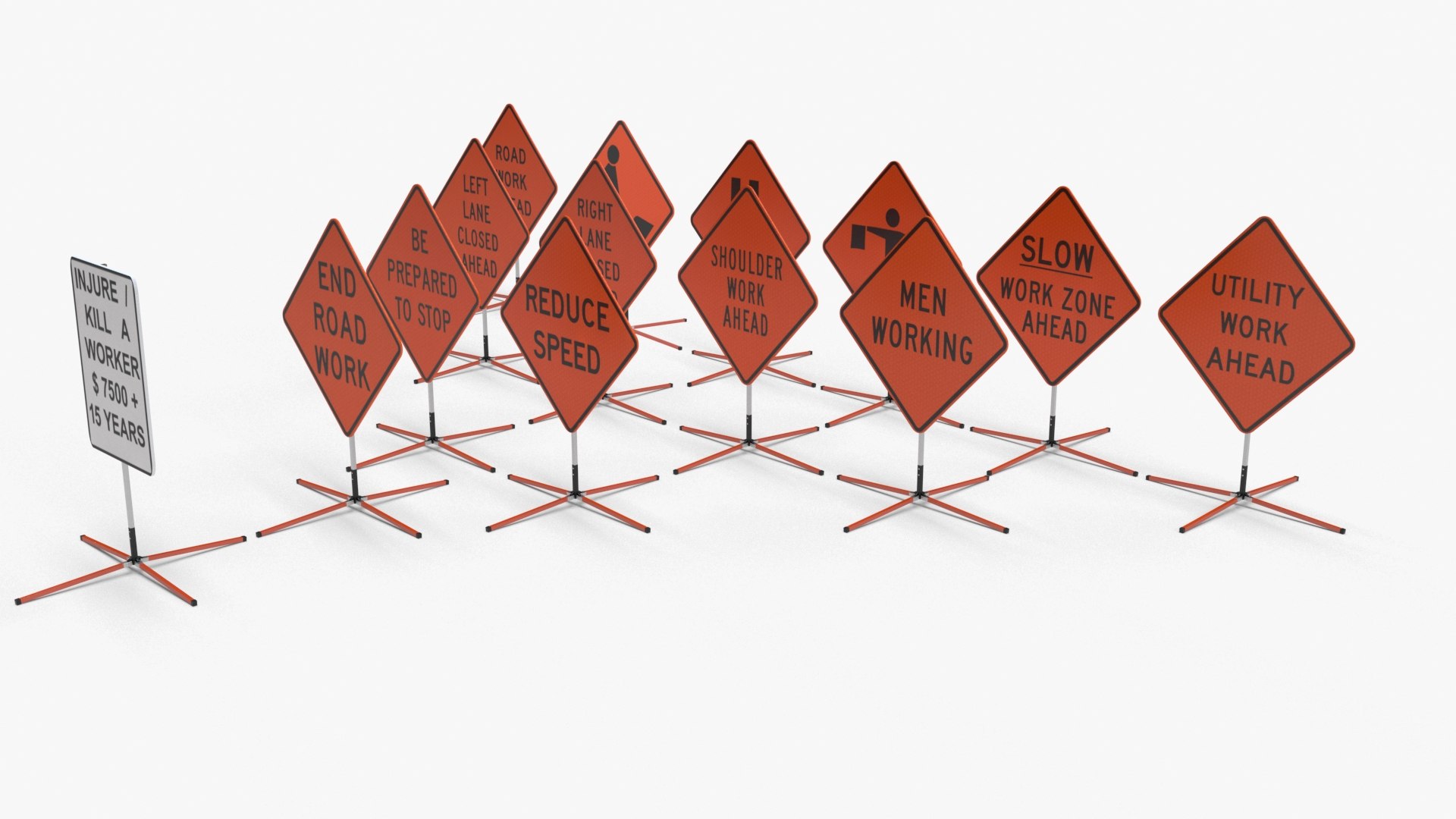 3D Road Construction Signs - TurboSquid 1579518