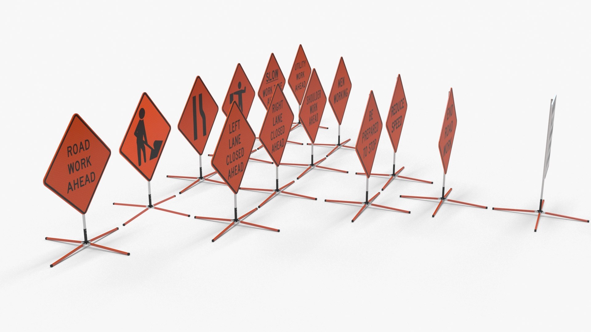 3D Road Construction Signs - TurboSquid 1579518