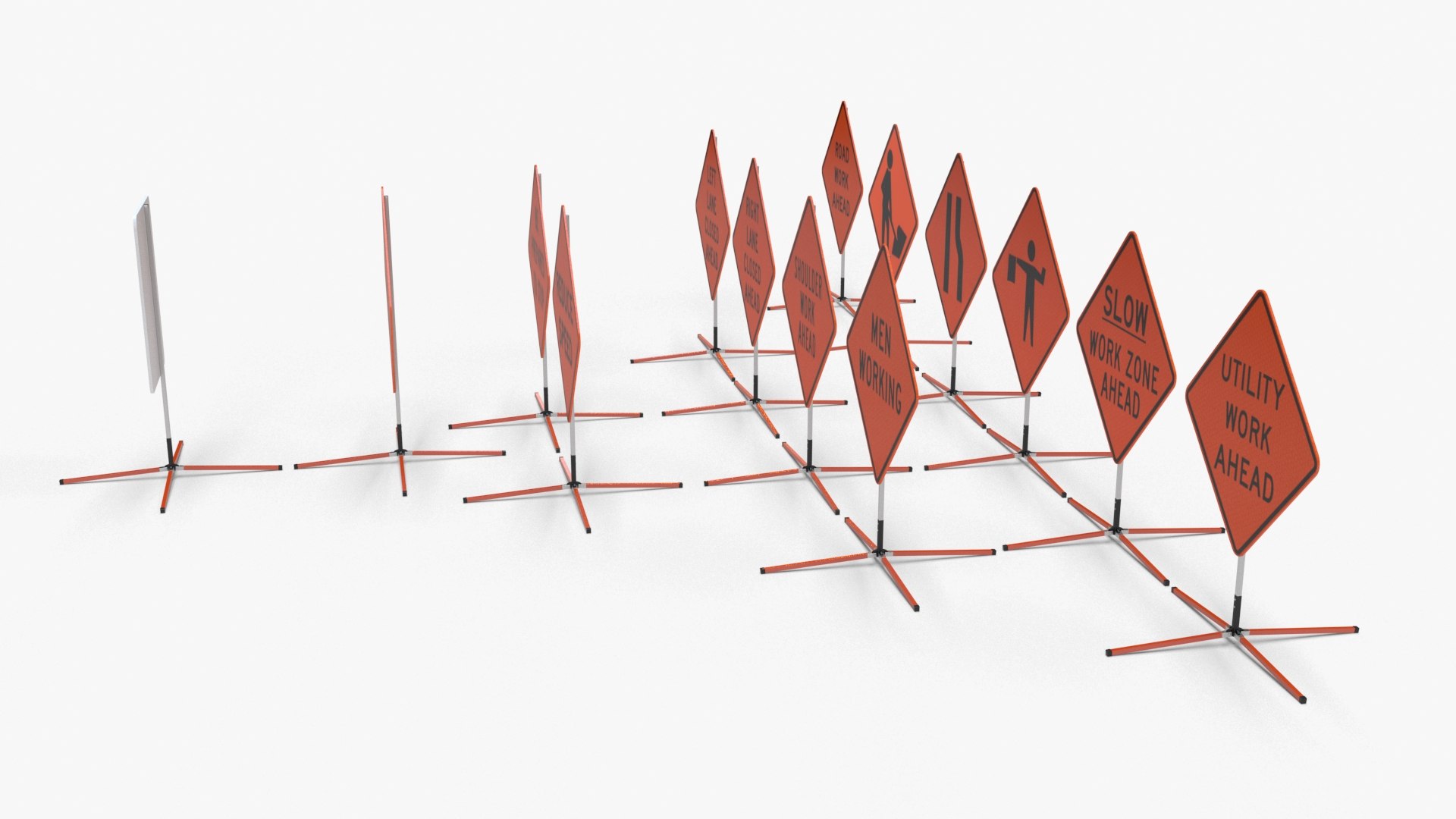 3D Road Construction Signs - TurboSquid 1579518