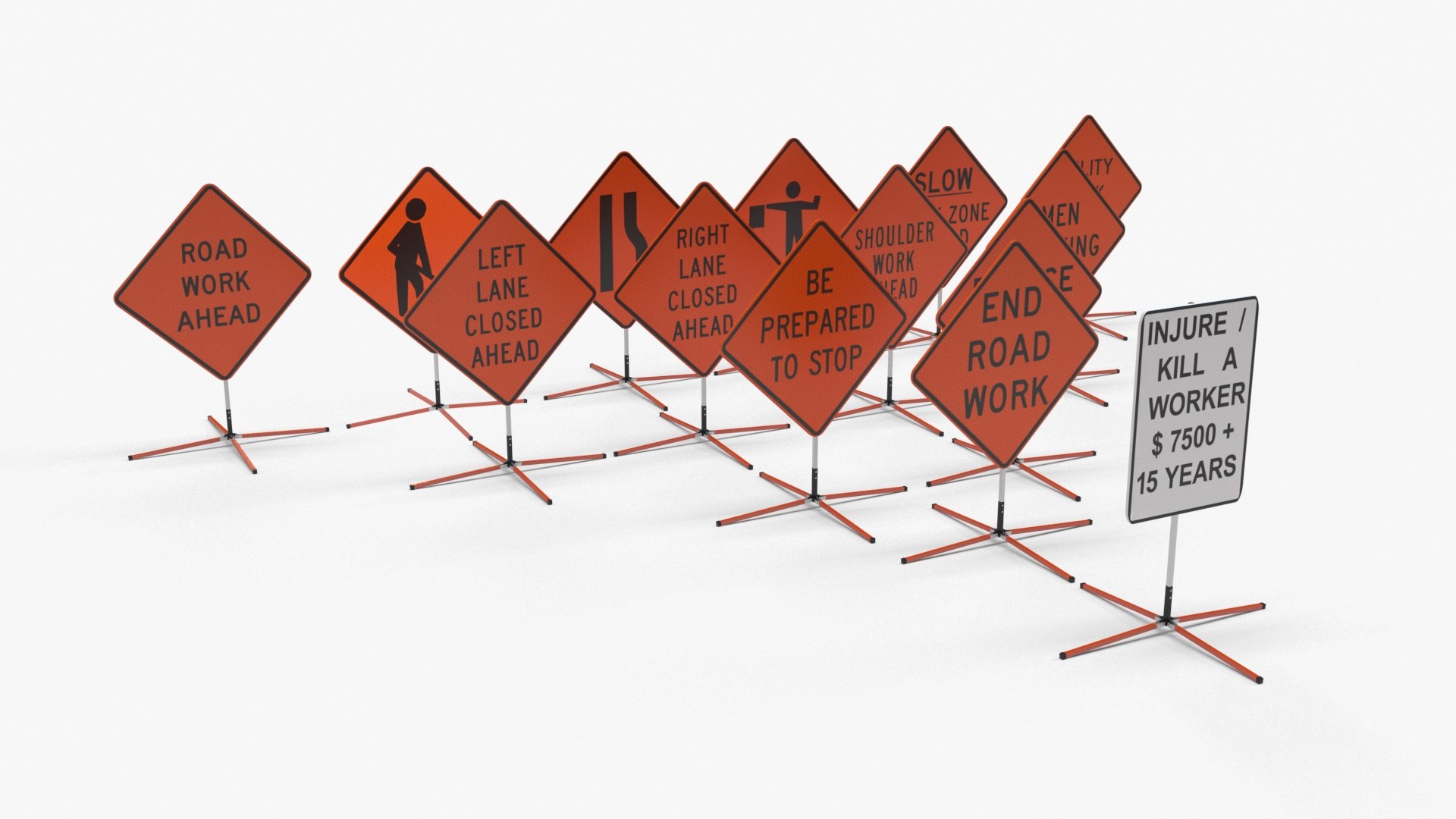 3D Road Construction Signs - TurboSquid 1579518