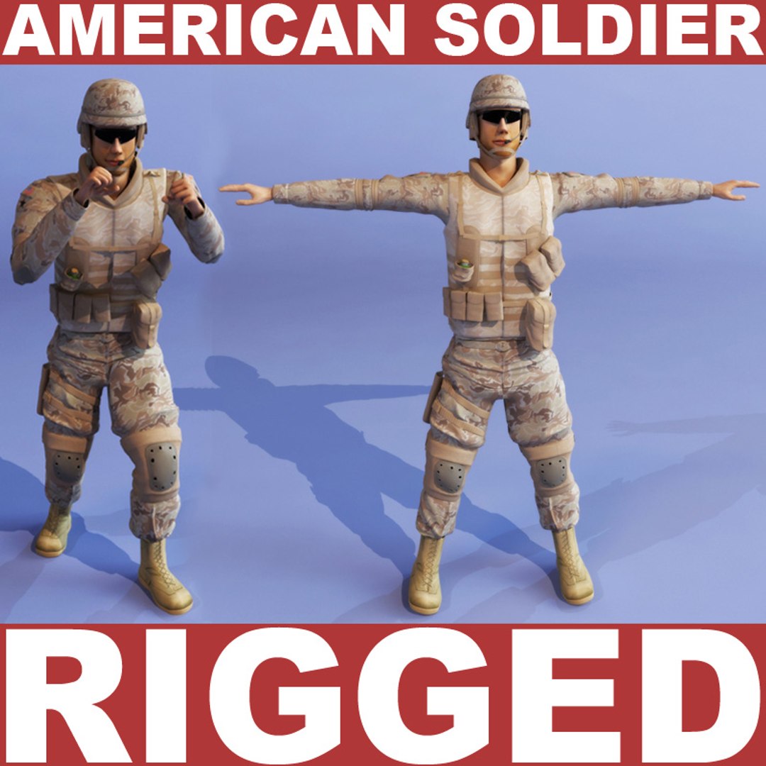 3d american soldier model