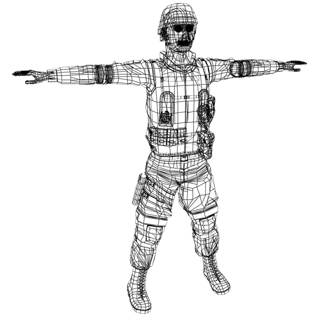 3d american soldier model