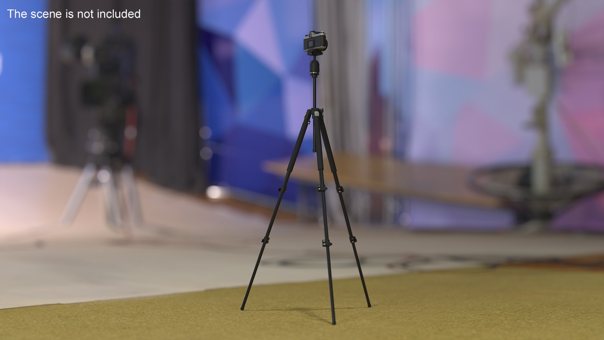 Professional Camera Tripod With DSLR 3D Model - TurboSquid 2212271