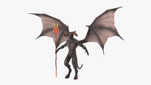 3D Devil Character with Trident Rigged for Modo - TurboSquid 1958209
