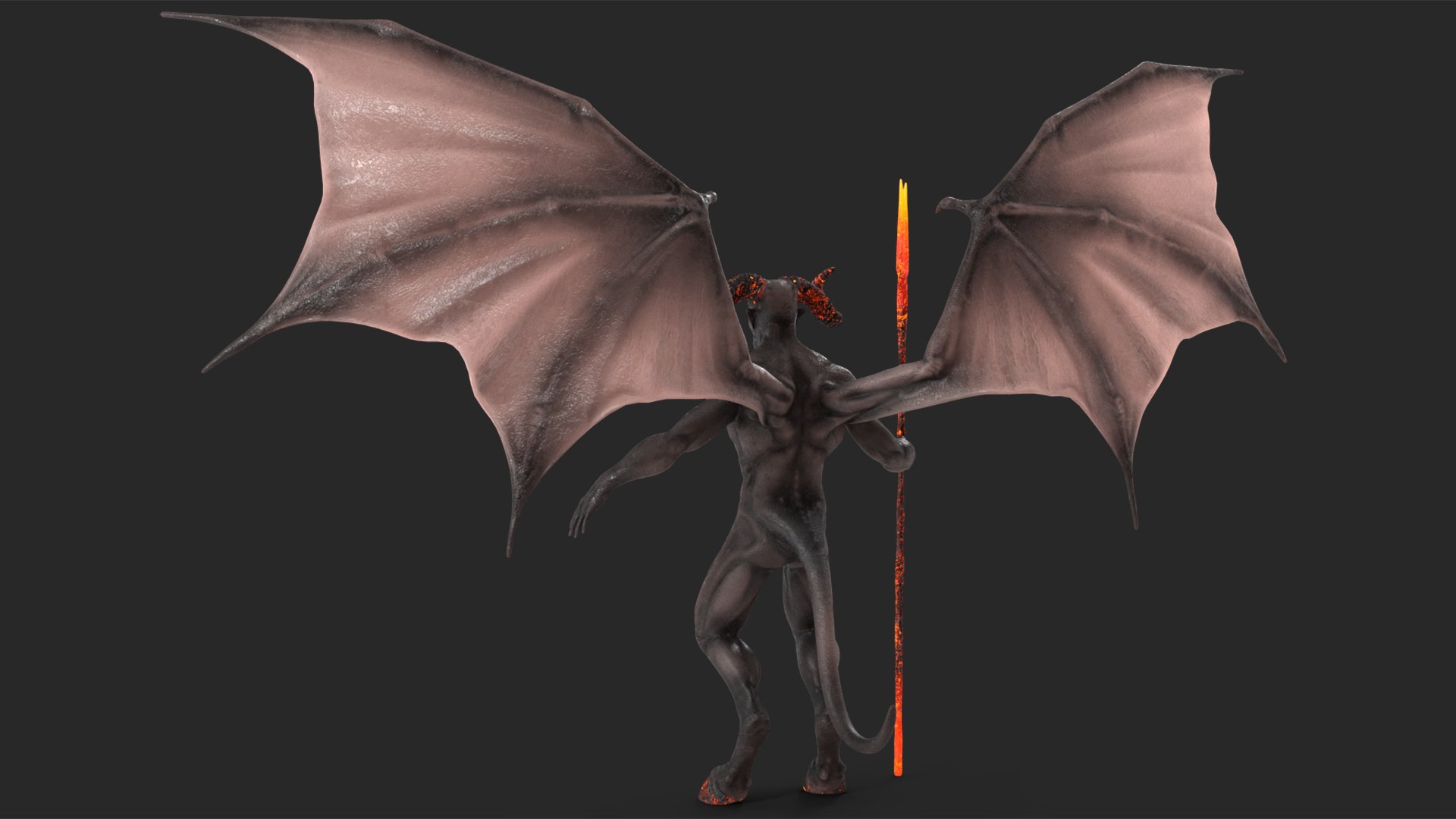 3D Devil Character with Trident Rigged for Modo - TurboSquid 1958209