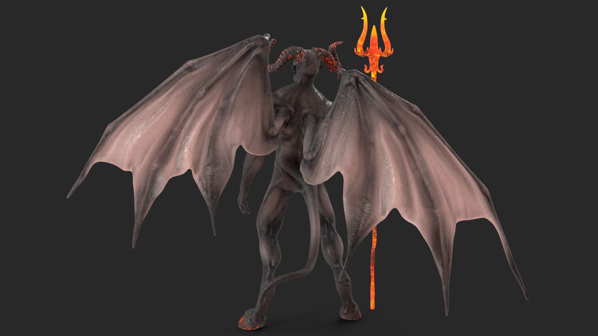 3D Devil Character with Trident Rigged for Modo - TurboSquid 1958209