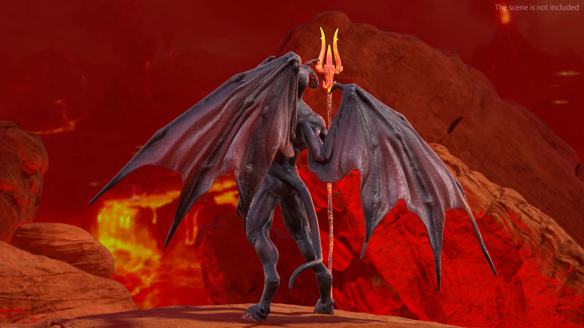 3D Devil Character with Trident Rigged for Modo - TurboSquid 1958209