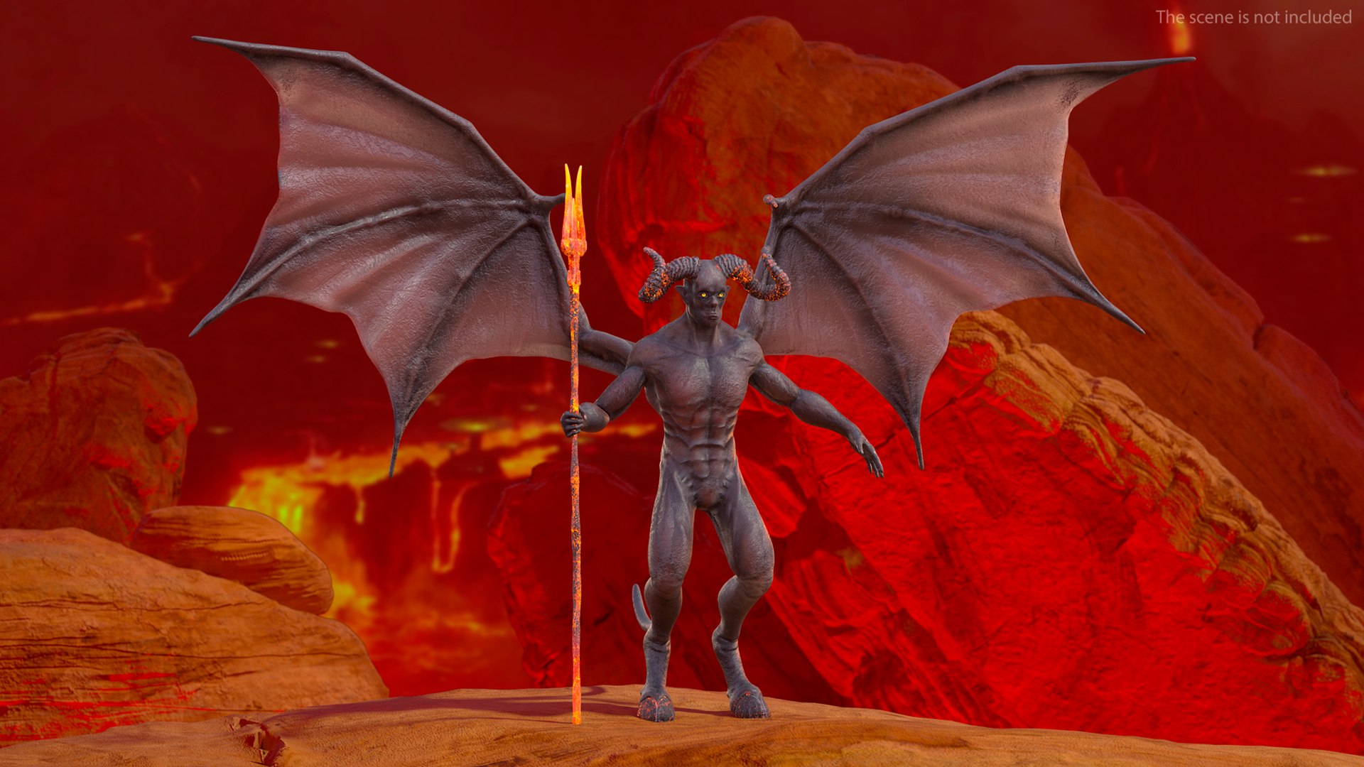 3D Devil Character with Trident Rigged for Modo - TurboSquid 1958209