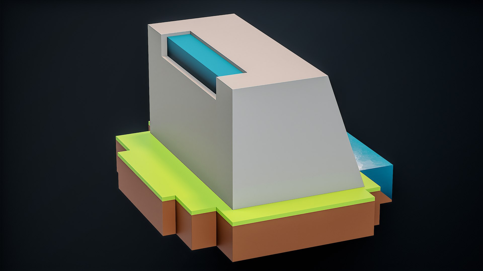 Lowpoly Cartoon Hydropower Plant PBR 3D Model - TurboSquid 2153831