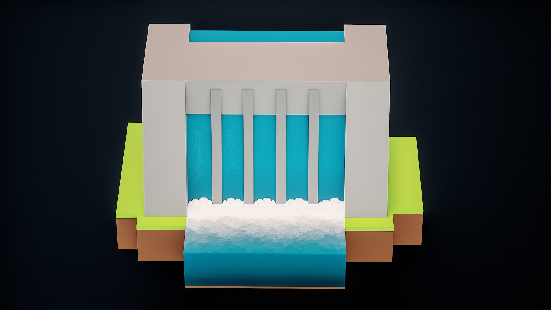 Lowpoly Cartoon Hydropower Plant PBR 3D Model - TurboSquid 2153831