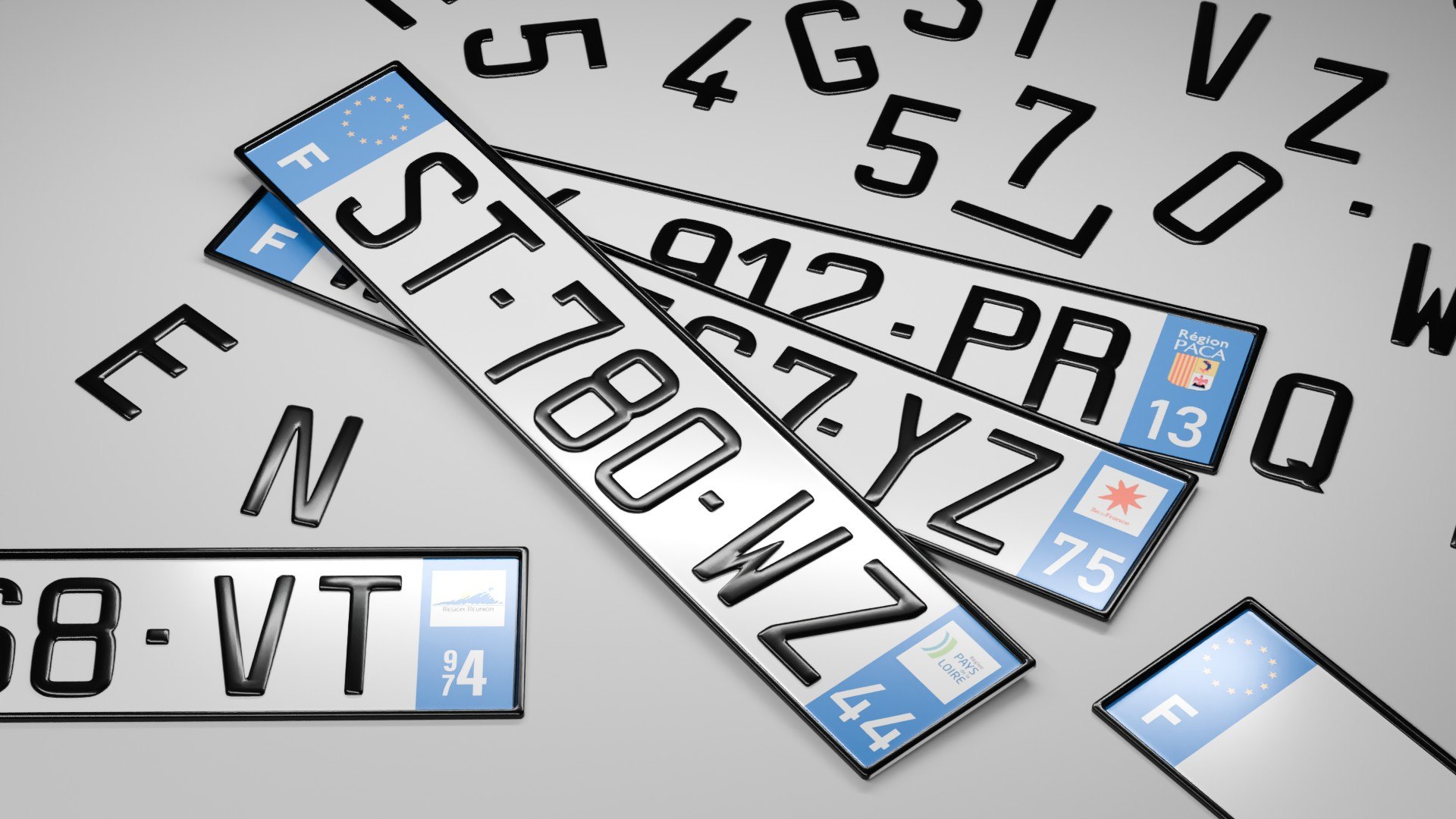 3D Customizable French License Plate 3D Model Model - TurboSquid 2332468