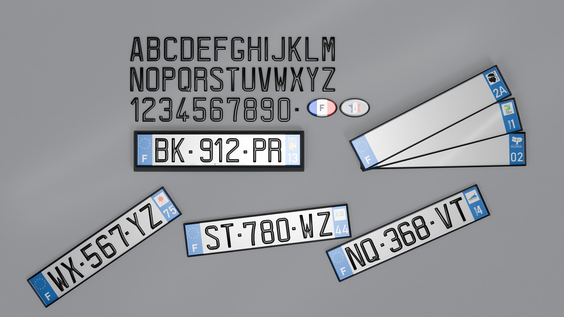 3D Customizable French License Plate 3D Model Model - TurboSquid 2332468