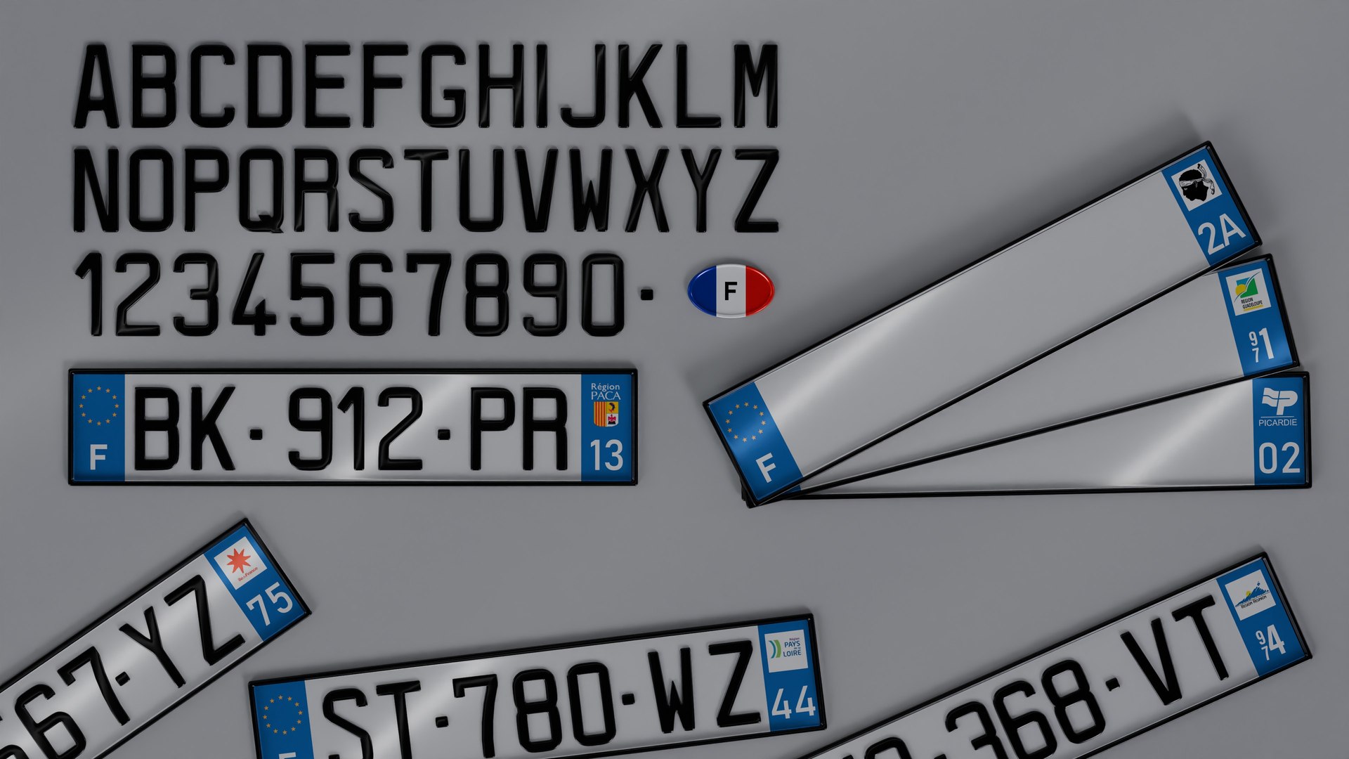 3D Customizable French License Plate 3D Model Model - TurboSquid 2332468