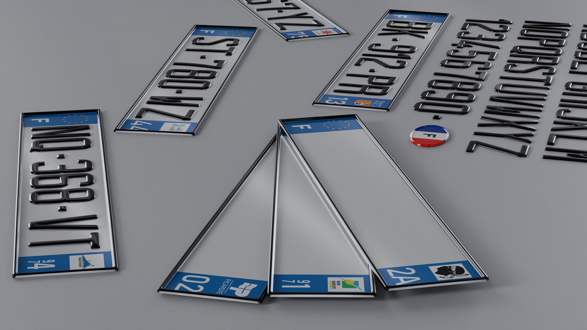 3D Customizable French License Plate 3D Model Model - TurboSquid 2332468
