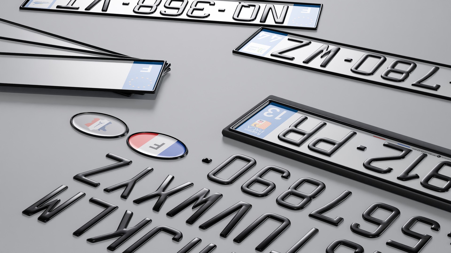 3D Customizable French License Plate 3D Model Model - TurboSquid 2332468