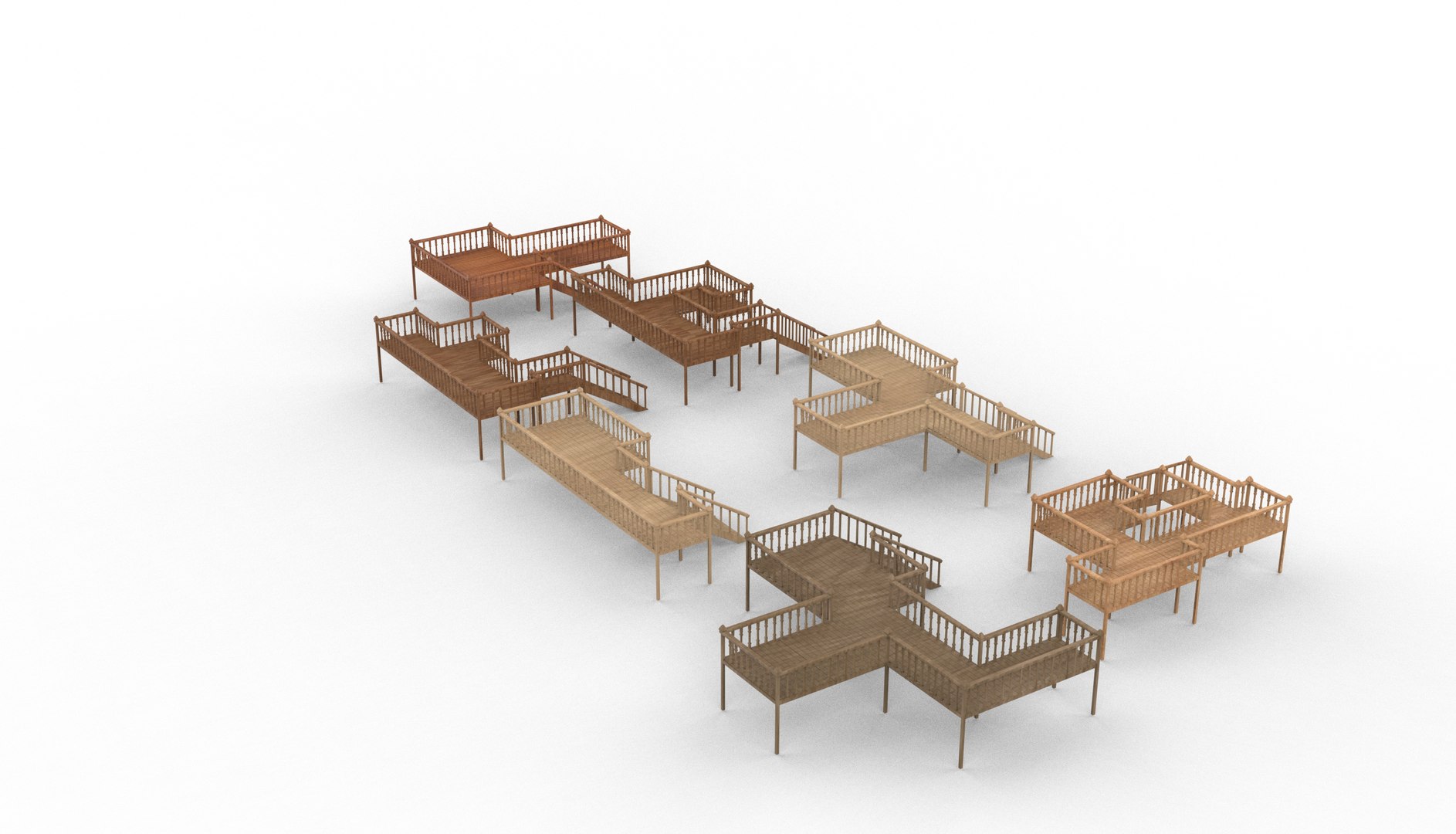 Multi Wooden Deck 3D Model - TurboSquid 2408956