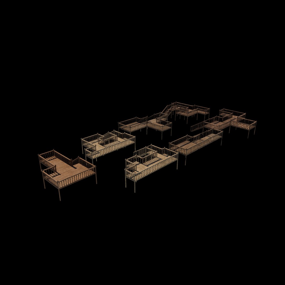Multi Wooden Deck 3D Model - TurboSquid 2408956