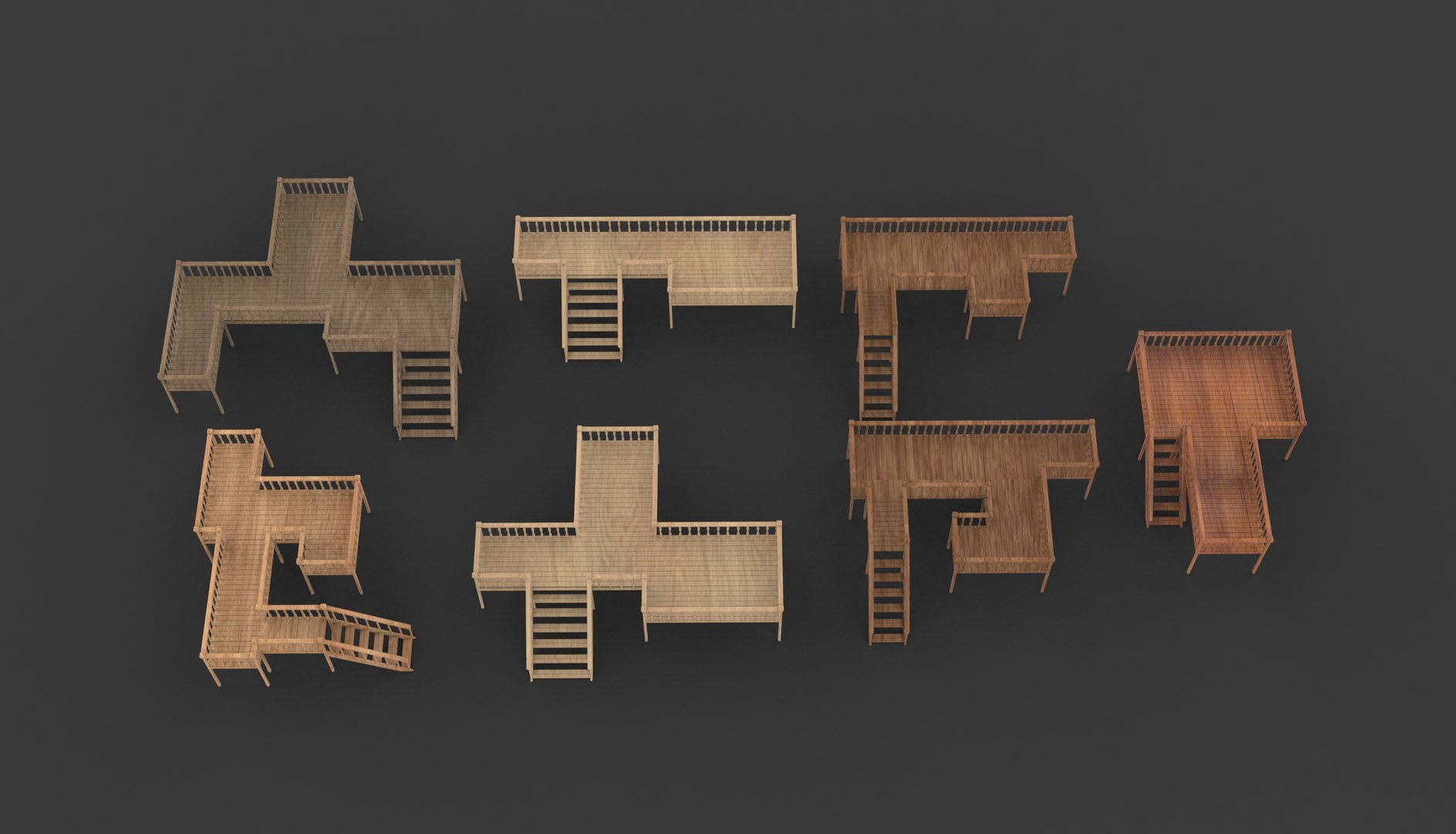 Multi Wooden Deck 3D Model - TurboSquid 2408956