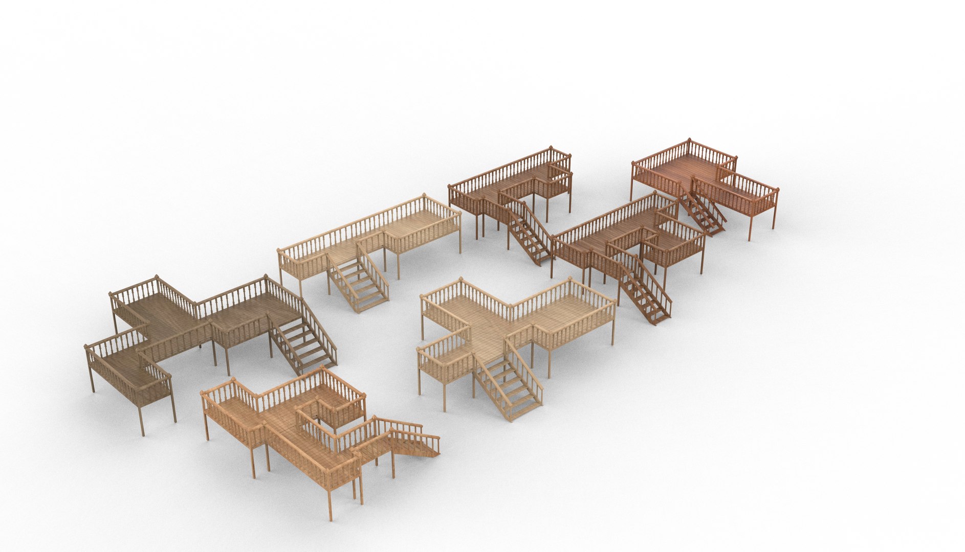 Multi Wooden Deck 3D Model - TurboSquid 2408956