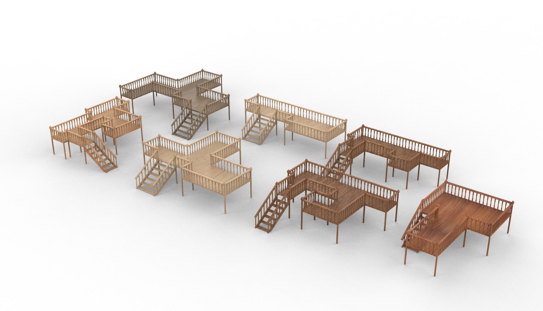 Multi Wooden Deck 3D Model - TurboSquid 2408956