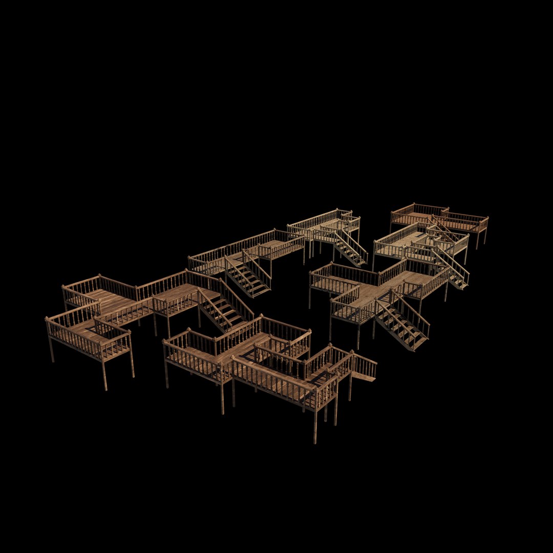 Multi Wooden Deck 3D Model - TurboSquid 2408956