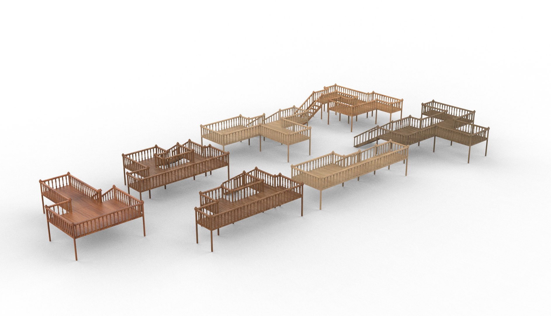 Multi Wooden Deck 3D Model - TurboSquid 2408956