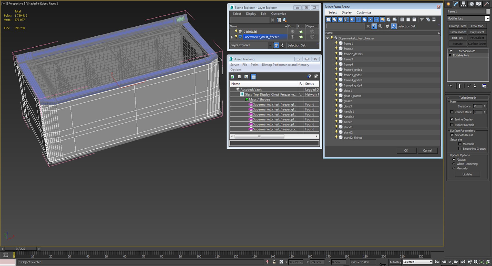 3D Glass Display Chest Freezer Model - TurboSquid 1416219