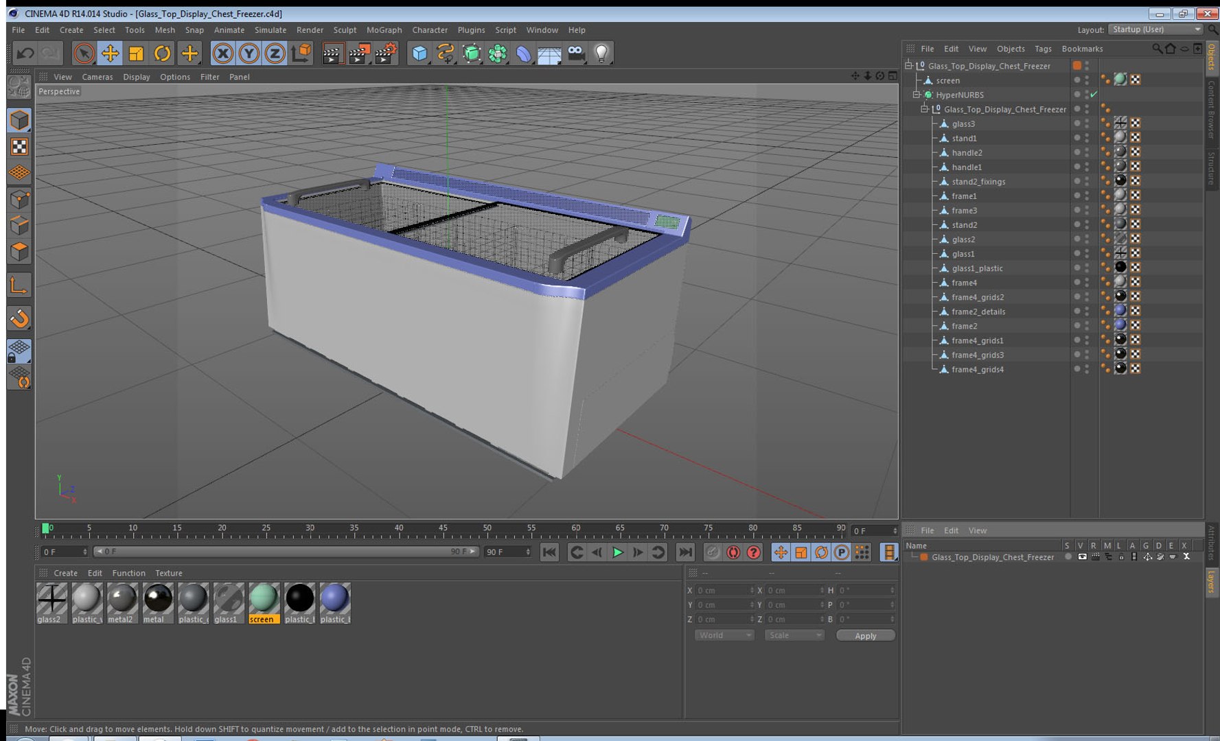 3D Glass Display Chest Freezer Model - TurboSquid 1416219