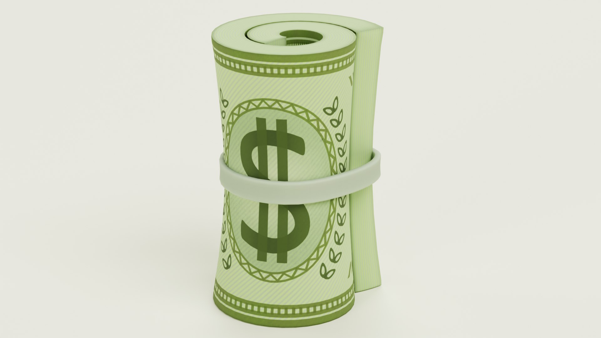 3D Cartoon Money Bills Roll - TurboSquid 2268319
