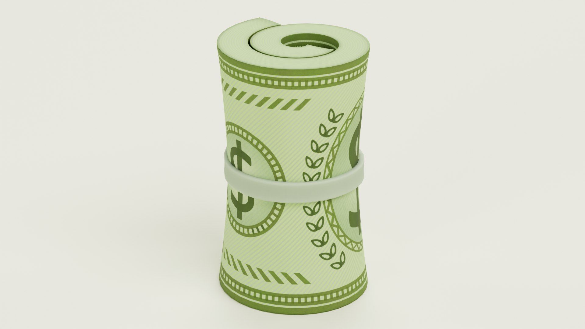 3D Cartoon Money Bills Roll - TurboSquid 2268319
