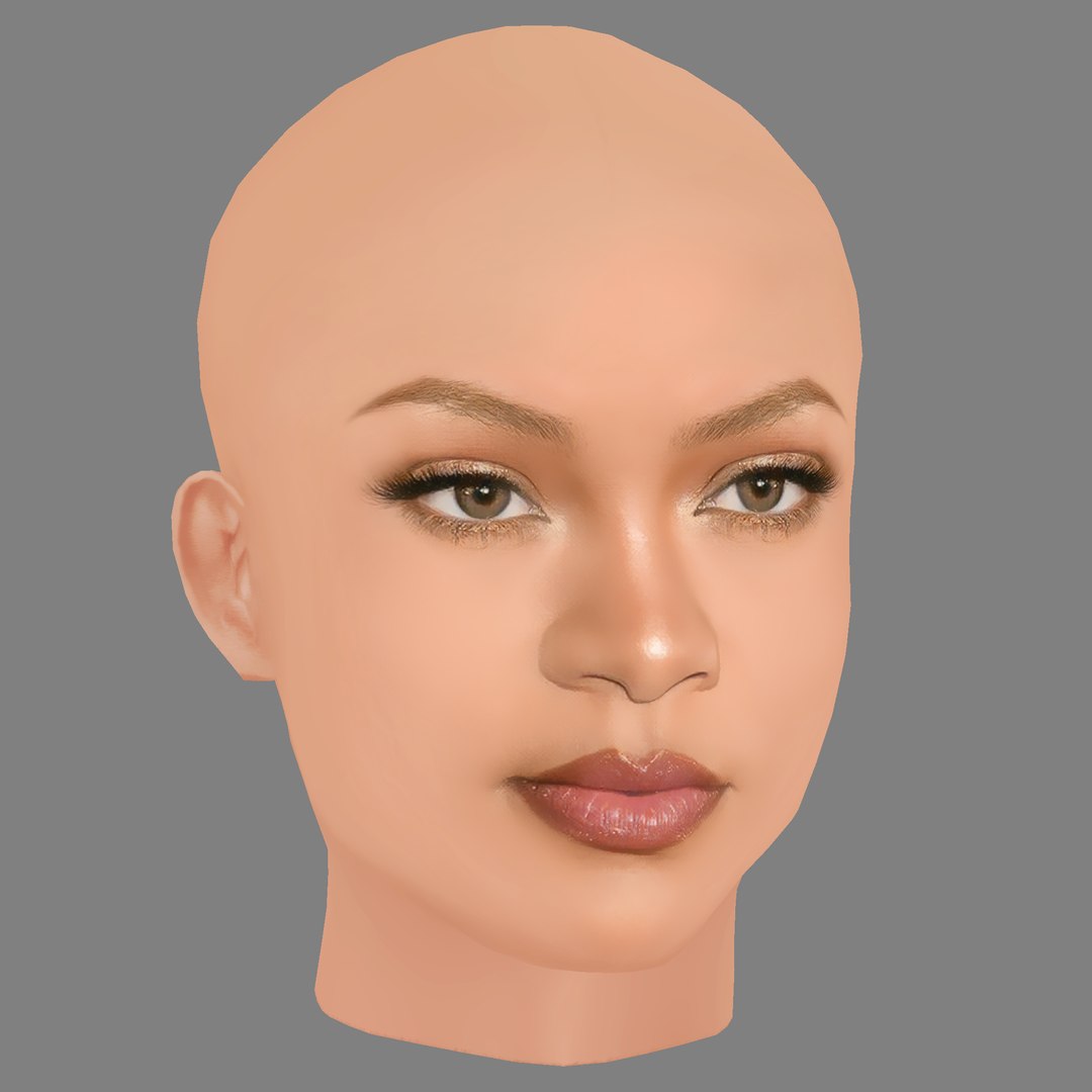 Rihanna Head - No Hair - Low Poly Head For Game 3D Model - TurboSquid ...