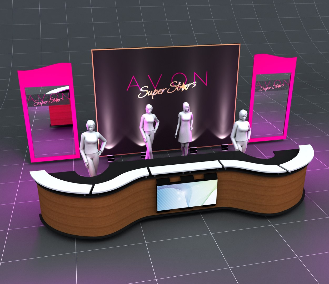 3D Welcome Desk With Variable Shape Model - TurboSquid 1957627