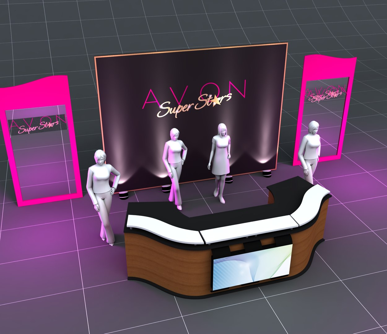 3D Welcome Desk With Variable Shape Model - TurboSquid 1957627