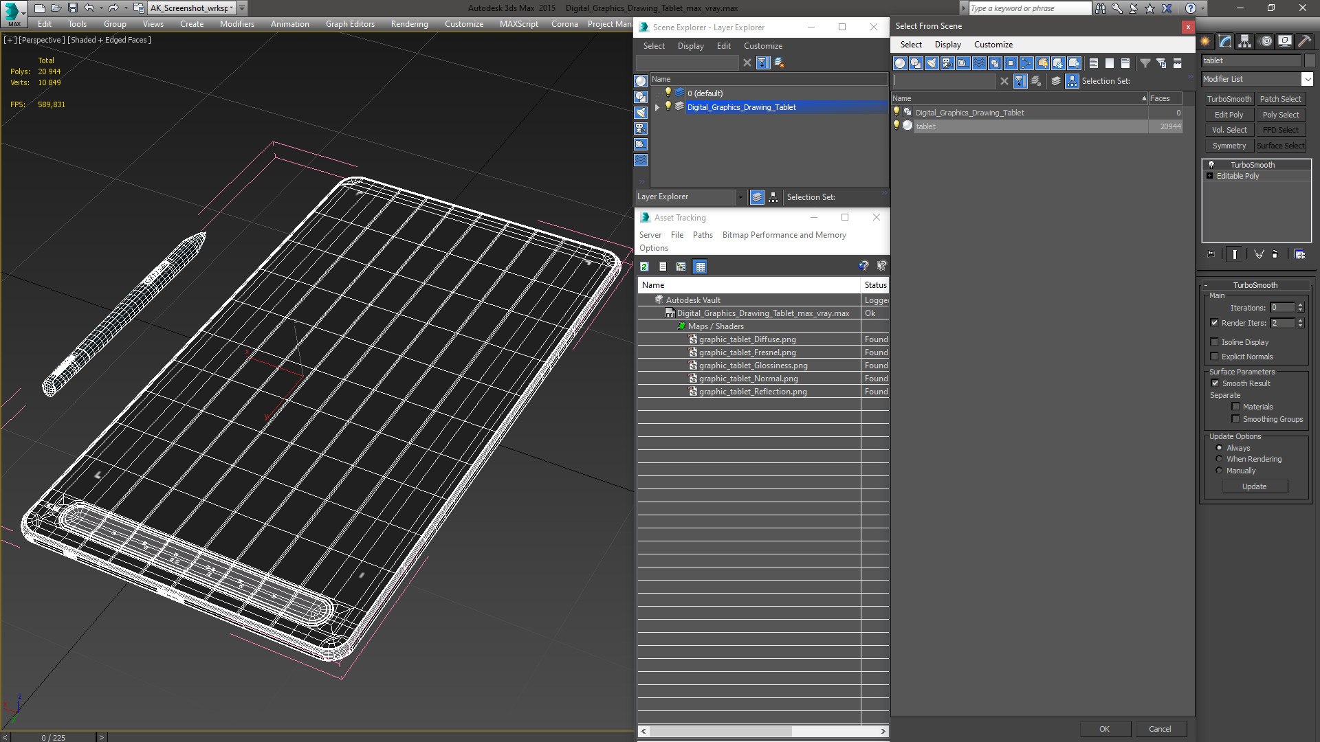 3D Digital Graphics Drawing Tablet - TurboSquid 2168224