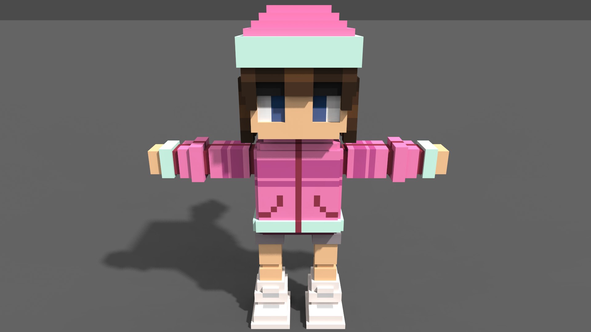Voxel Girl 3D Model - TurboSquid 1362418