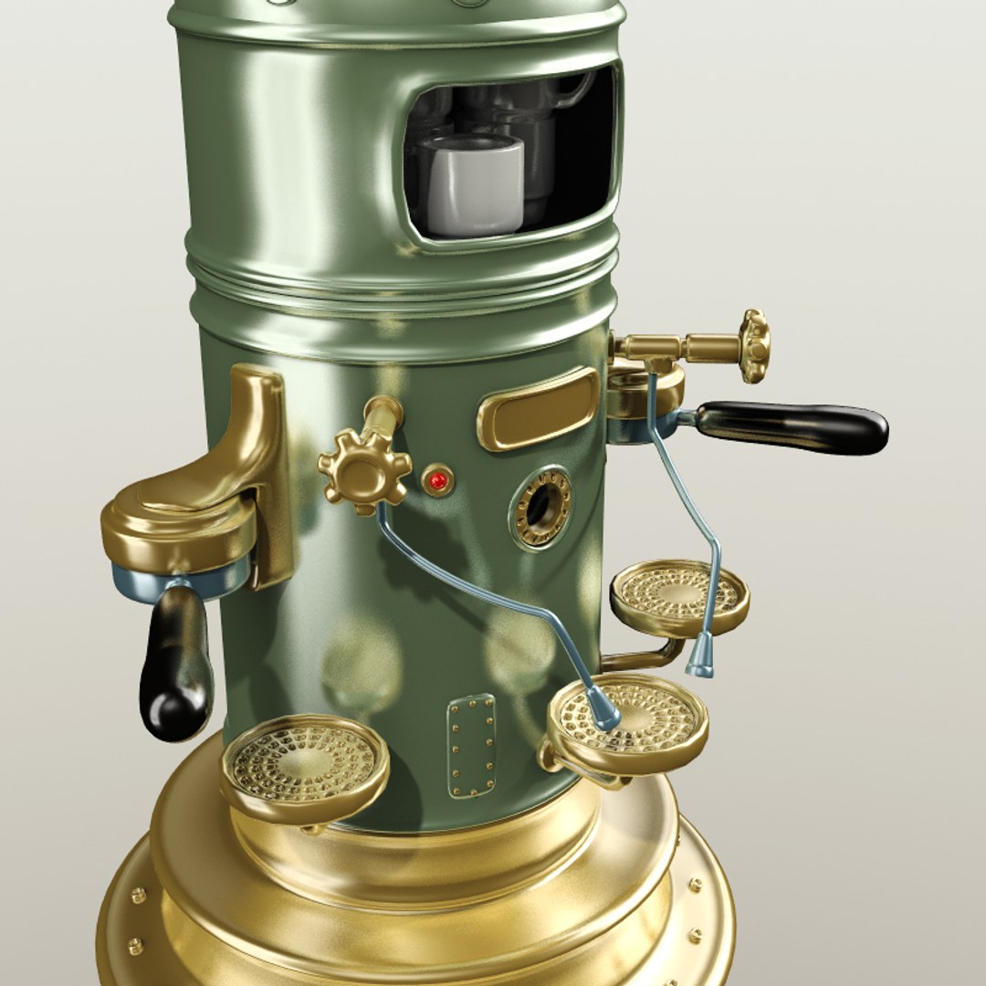 retro - espresso machine 3d obj