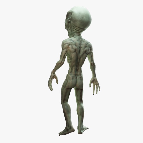 3d grey alien