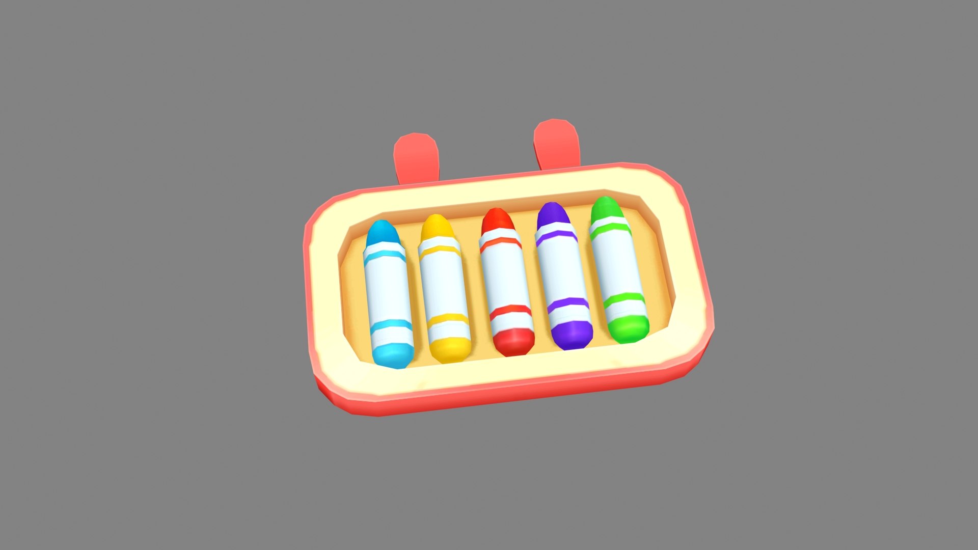 Cartoon Colored Crayons Low-poly 3D Model - TurboSquid 1961937