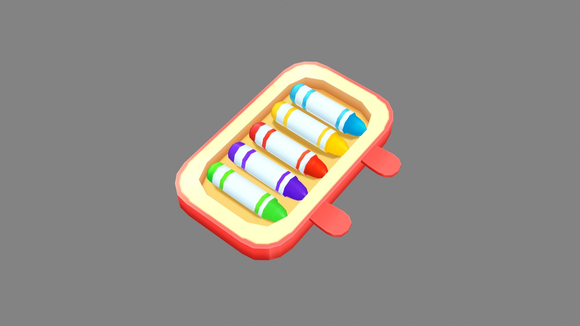 Cartoon Colored Crayons Low-poly 3D Model - TurboSquid 1961937