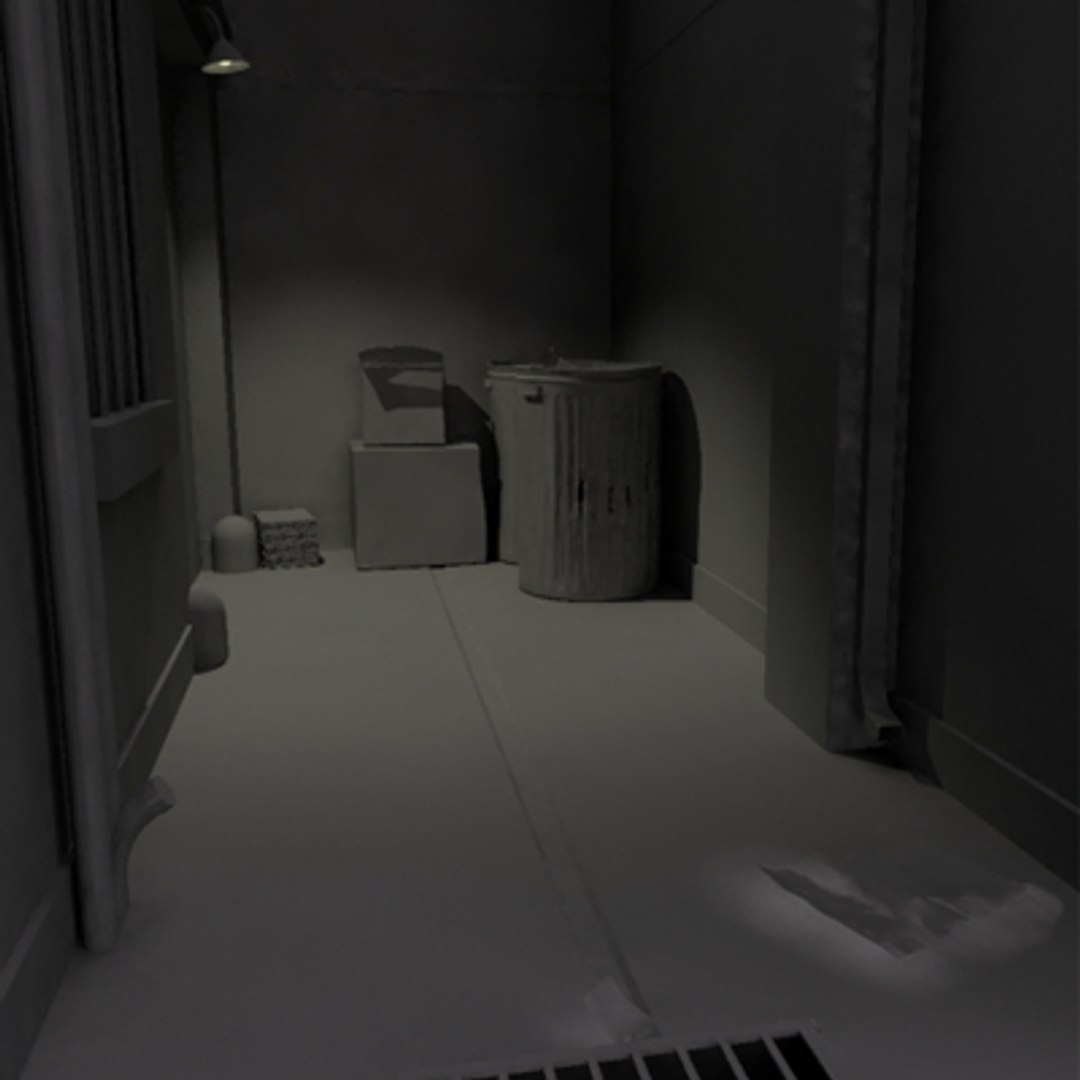 alley scene 3d model