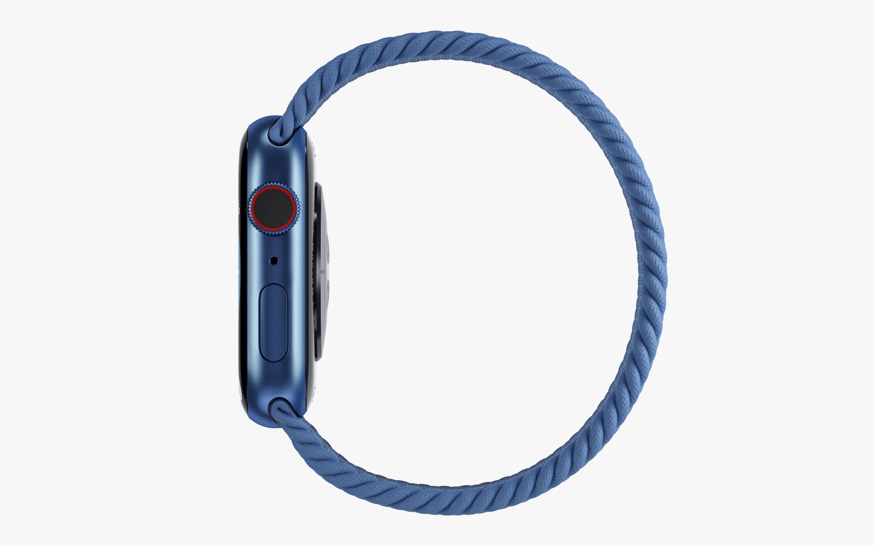 3D Apple Watch 7 Blue Aluminum Case With Braided Solo Loop Model ...