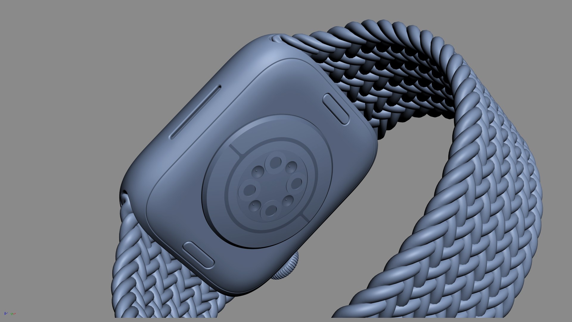 3D Apple Watch 7 Blue Aluminum Case With Braided Solo Loop Model ...