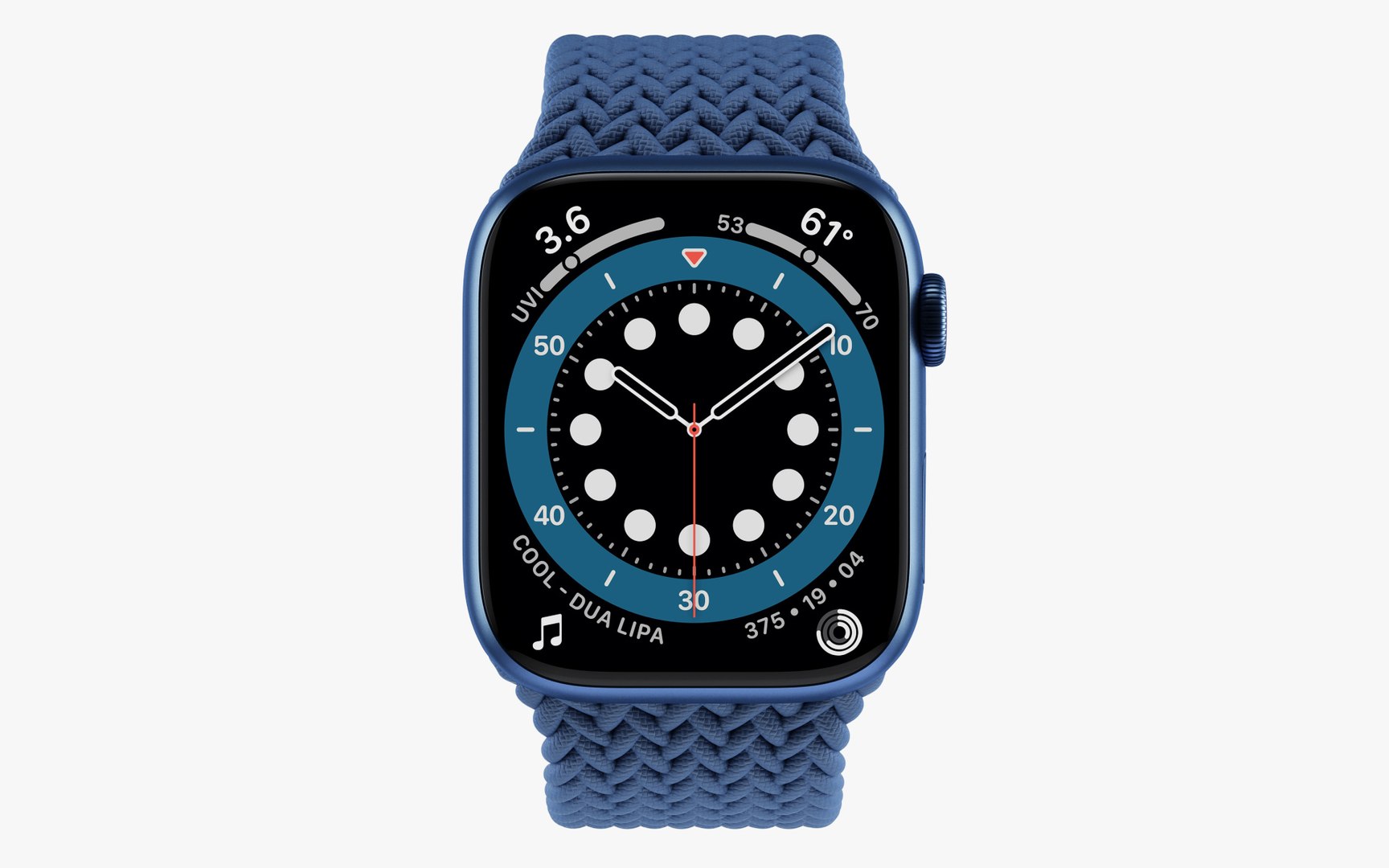 3D Apple Watch 7 Blue Aluminum Case With Braided Solo Loop Model ...