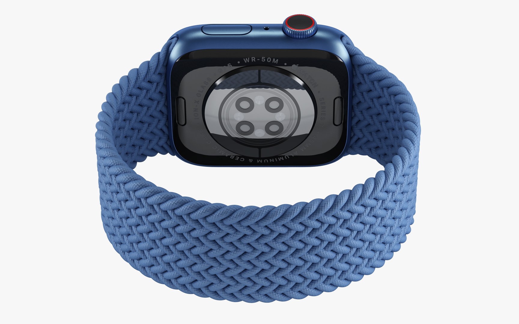 3D Apple Watch 7 Blue Aluminum Case With Braided Solo Loop Model ...
