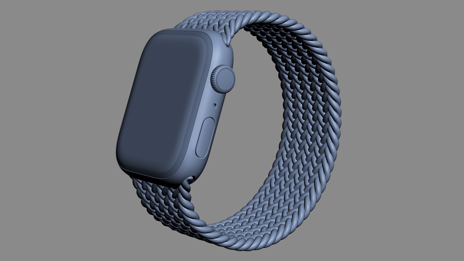 3D Apple Watch 7 Blue Aluminum Case With Braided Solo Loop Model ...