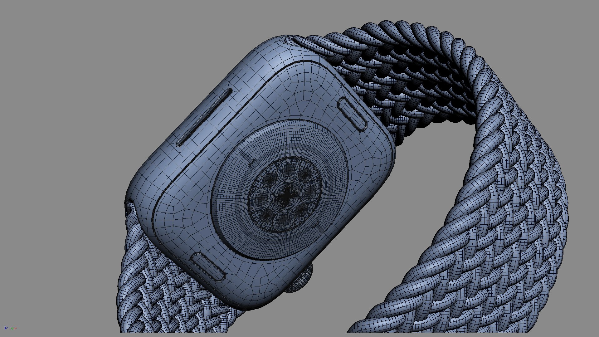 3D Apple Watch 7 Blue Aluminum Case With Braided Solo Loop Model ...